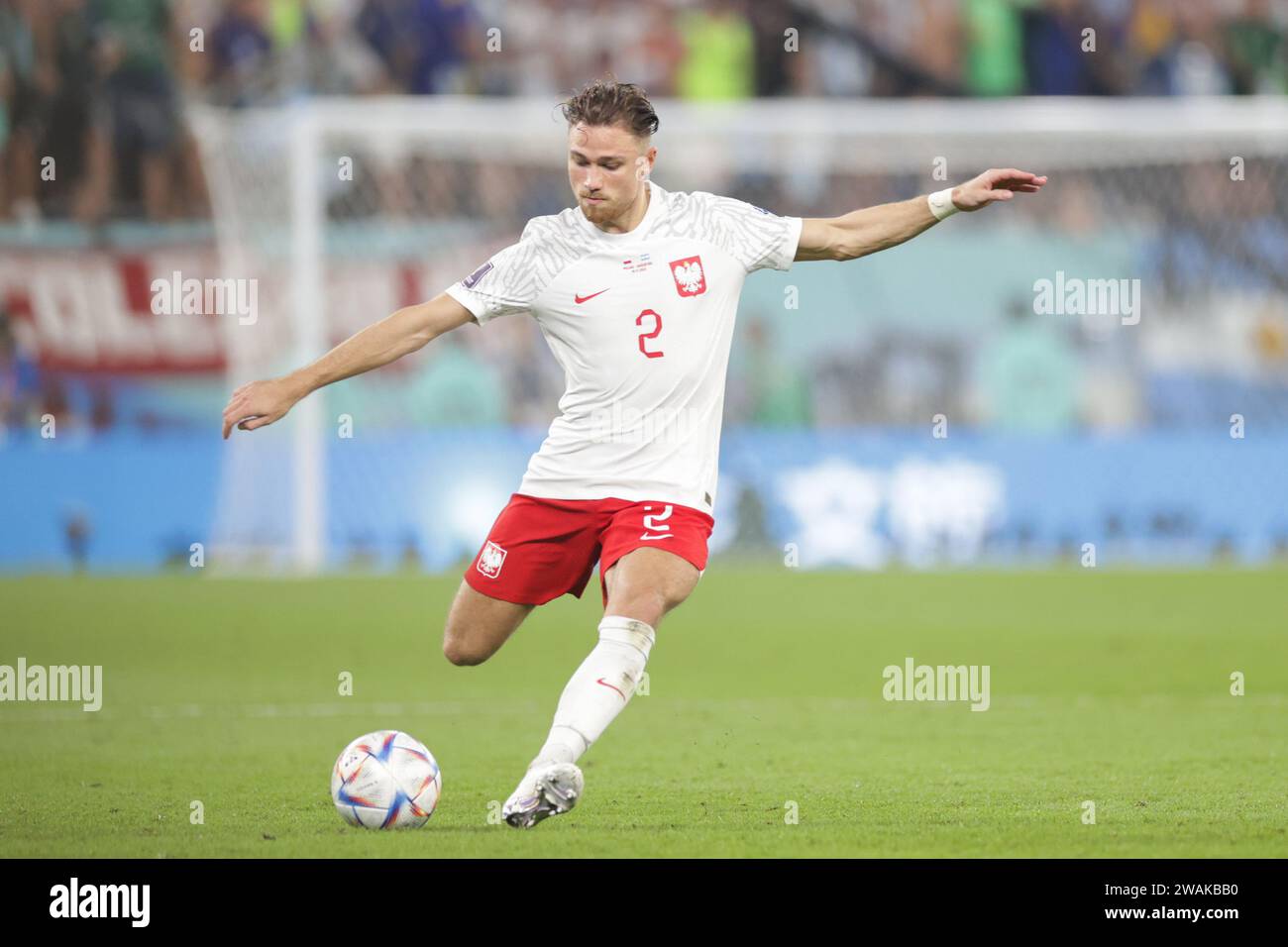Matty Cash of Poland seen in action during the FIFA World Cup Qatar ...