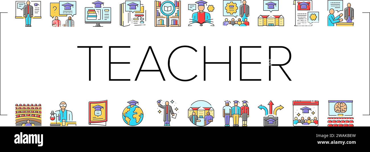college teacher student class icons set vector Stock Vector Image & Art ... college teacher student class icons set vector Stock Vector Image & Art ...
