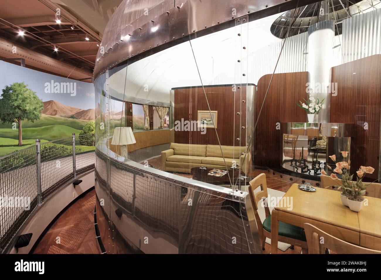 View through a window of the living room of the Buckminster Fuller ...