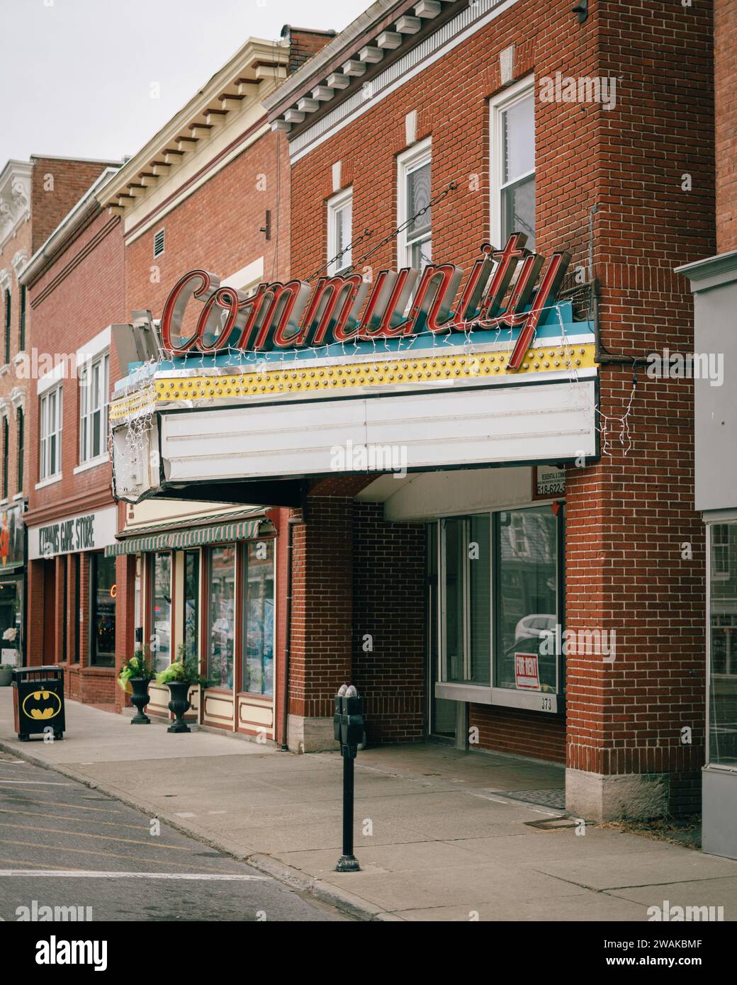 Community Theatre vintage sign, Catskill, New York Stock Photo - Alamy