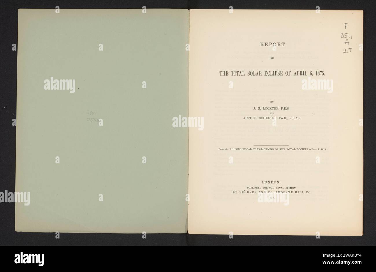 Report on the total solar eclipse of April 6, 1875, Joseph Norman ...