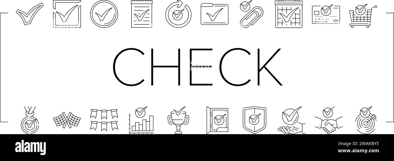 check mark tick ok icons set vector Stock Vector Image & Art - Alamy