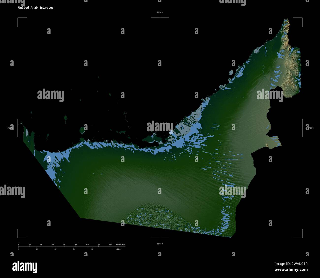 Shape of a Colored elevation map with lakes and rivers of the United ...