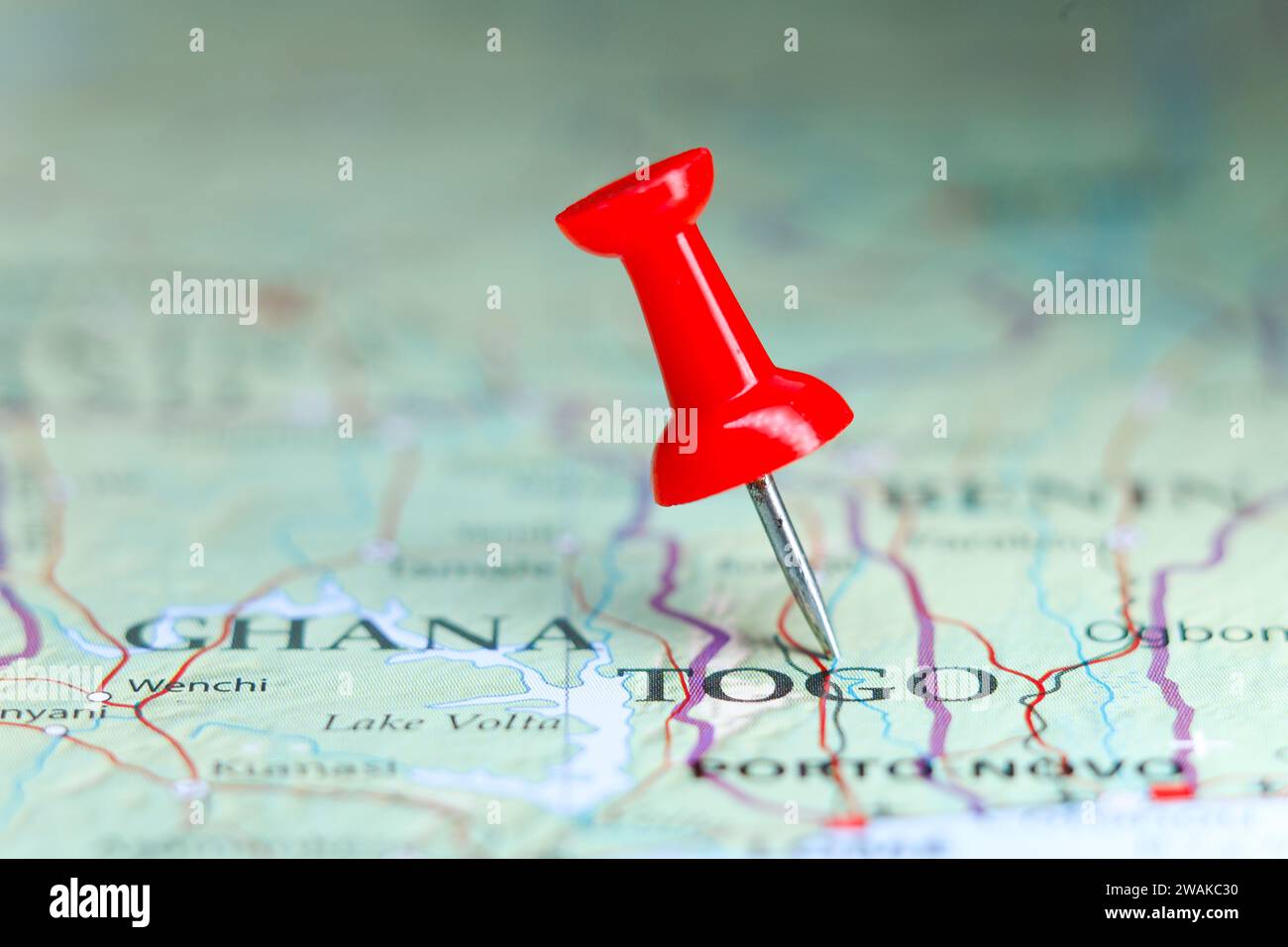 Word Togo pin on map Stock Photo - Alamy