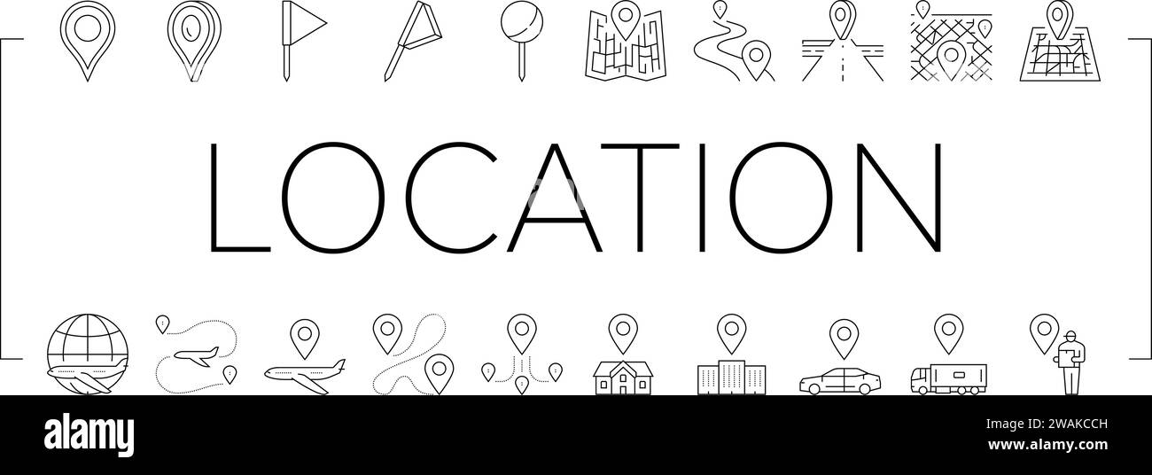 location pin map point icons set vector Stock Vector Image & Art - Alamy
