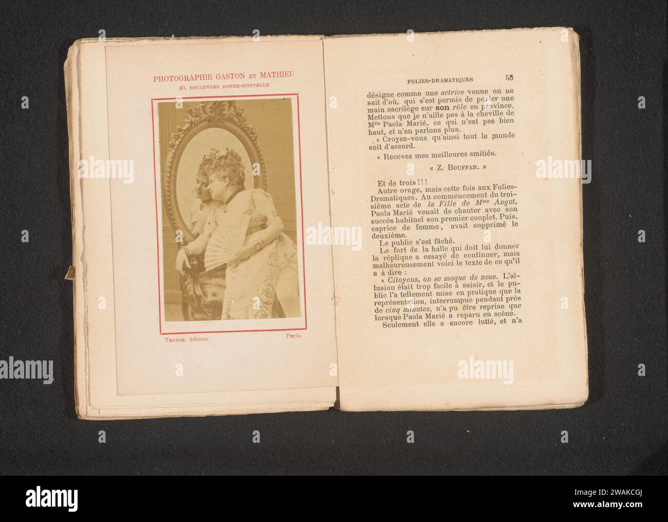 Portrait of a French actress for a mirror, Gaston et Mathieu, c. 1863 - In or Before 1873 ...