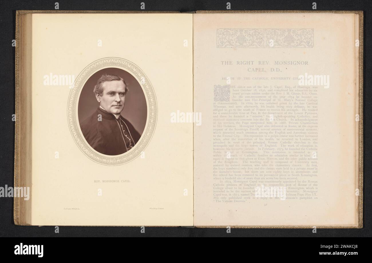 The rev. monsignor Capel, Lock & Whitfield, c. 1871 - in or before 1876 ...