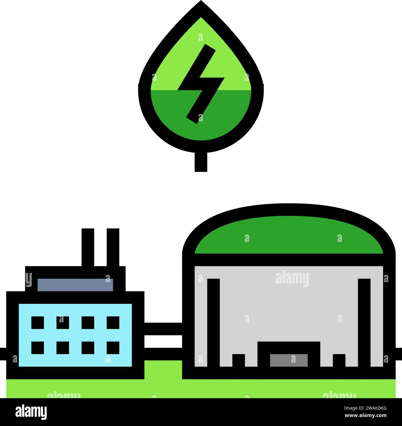 biogas plant biomass color icon vector illustration Stock Vector Image ...