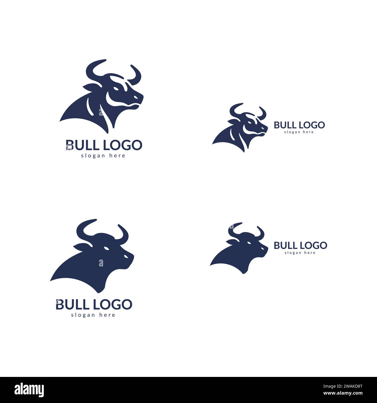 Elegant Collection Of Stylized Bull Logos in Monochrome for Branding ...