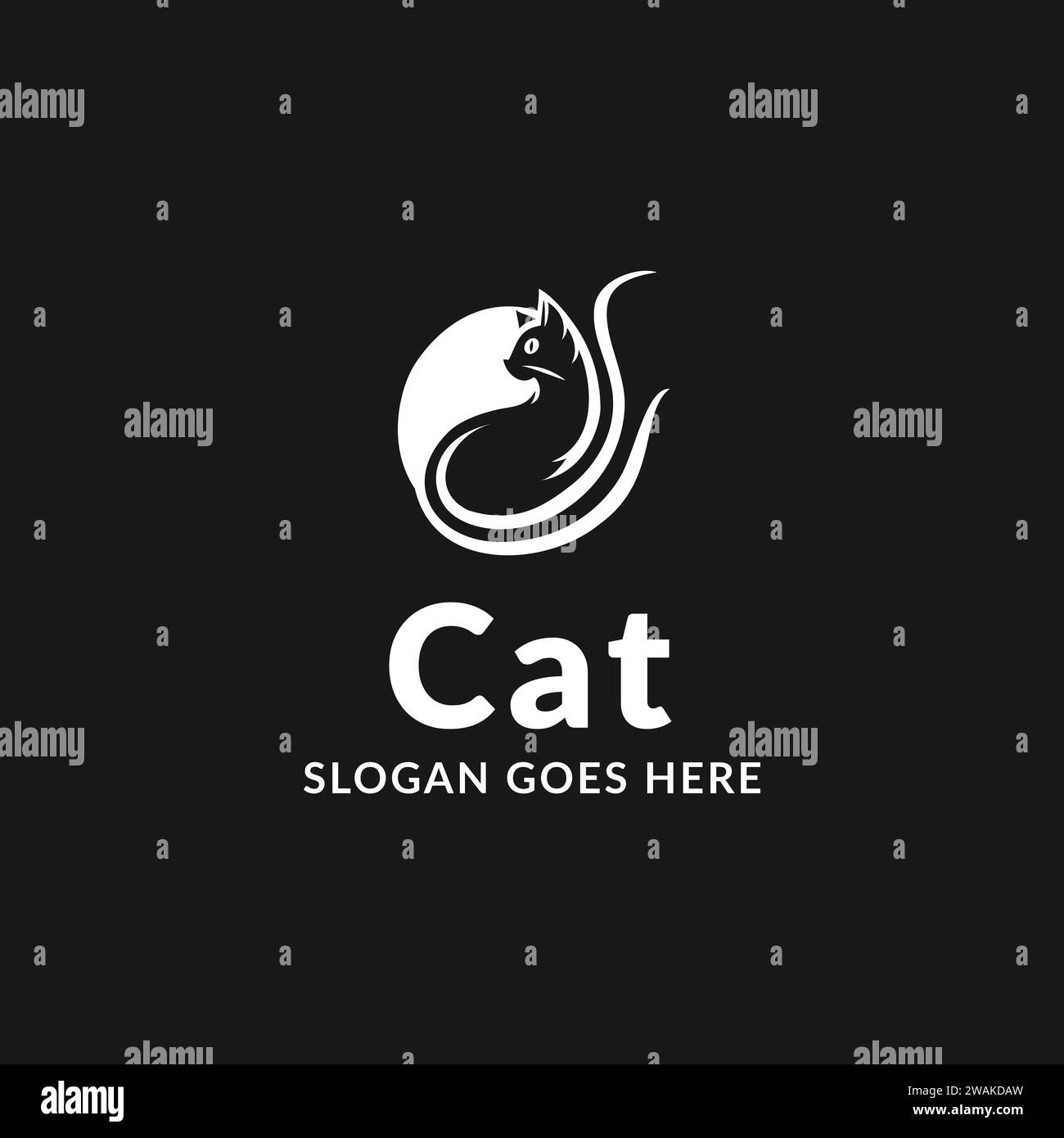 Stylish cat logo Black and White Stock Photos & Images - Alamy