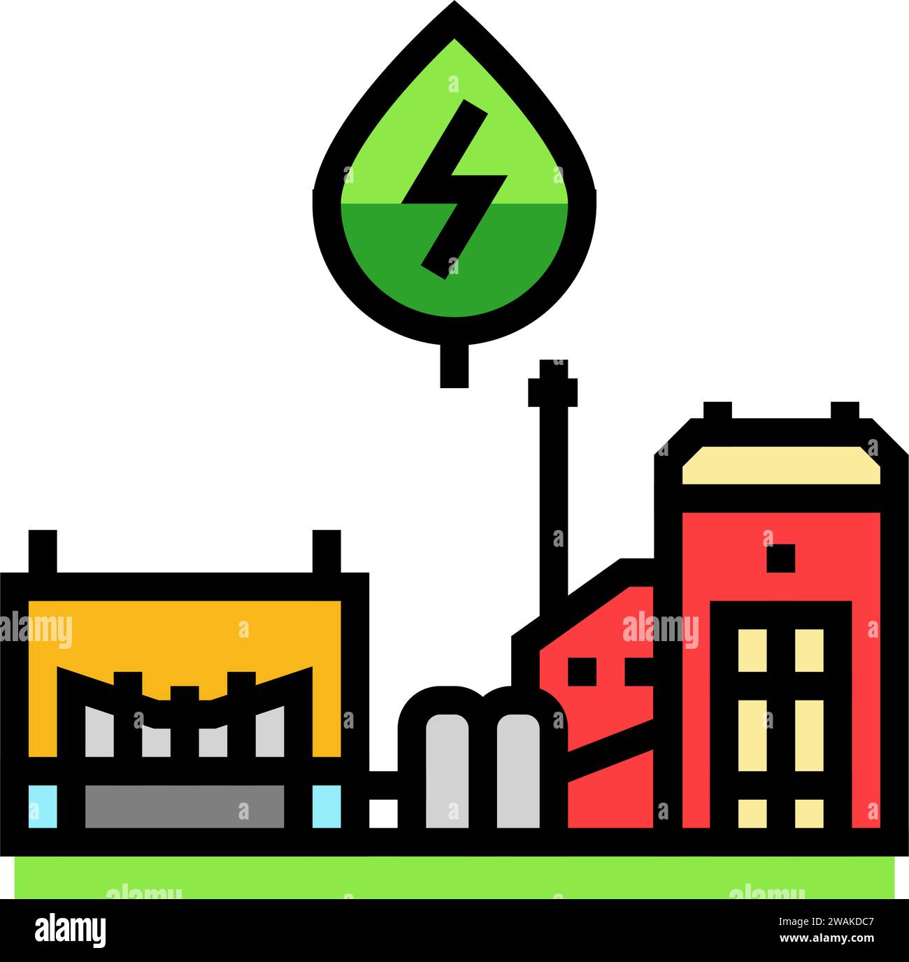 energy plant biomass color icon vector illustration Stock Vector Image ...