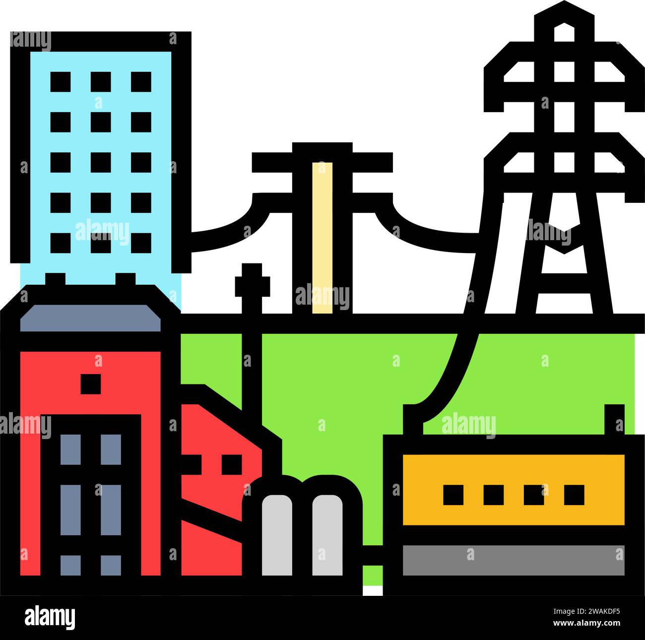 power grid biomass color icon vector illustration Stock Vector Image ...
