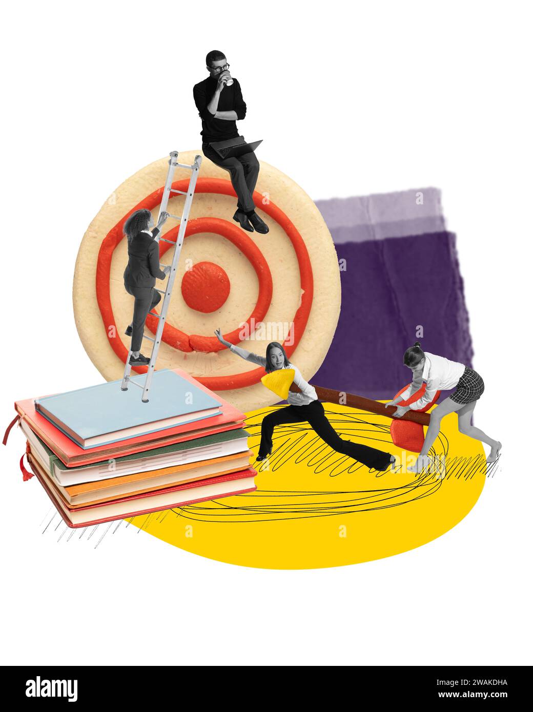 Assistance and teamwork. Employees, colleagues reaching professional ...