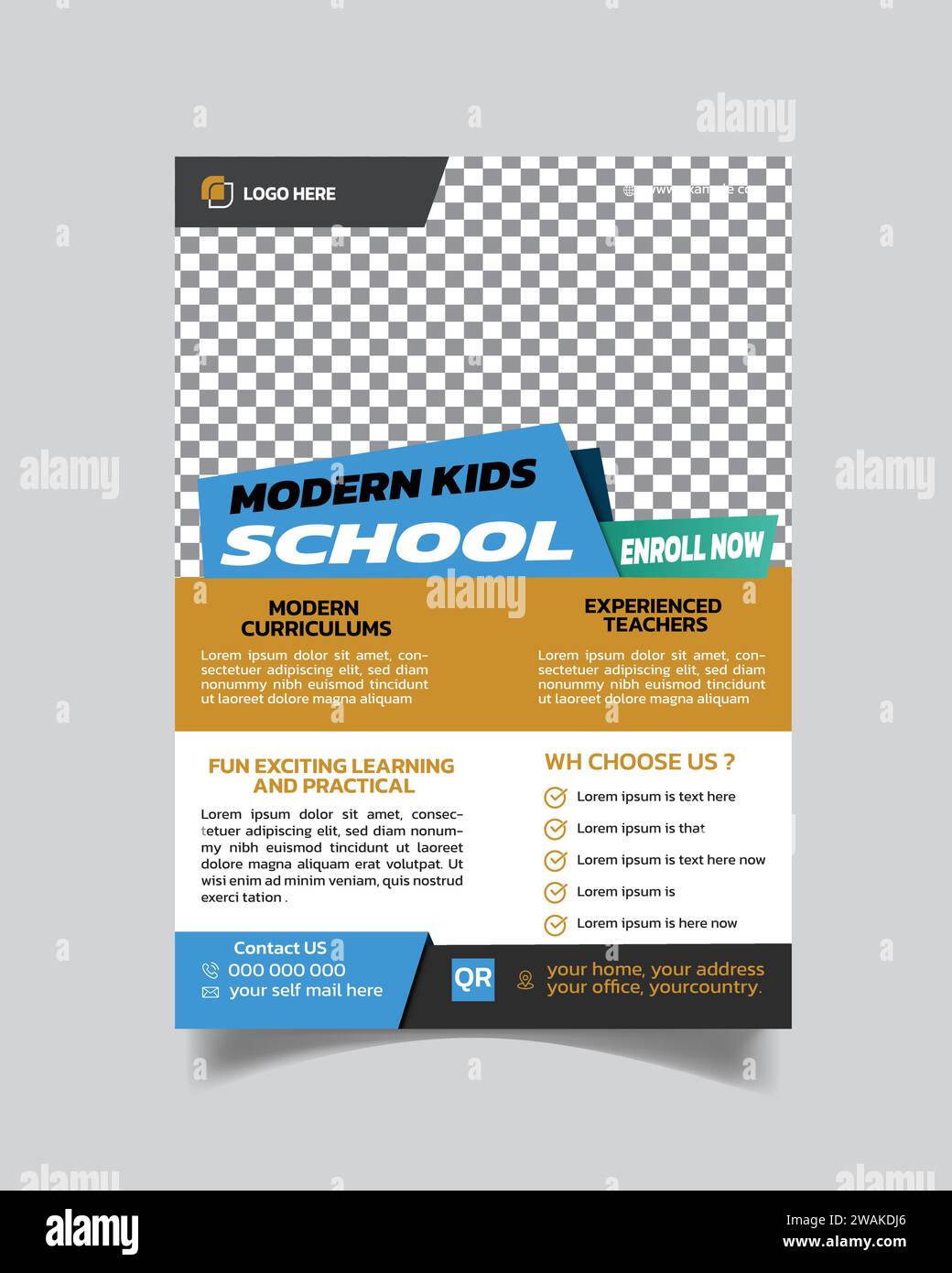 Baby`s School Flyer Template and Study Admission Leaflet Layout Design ...