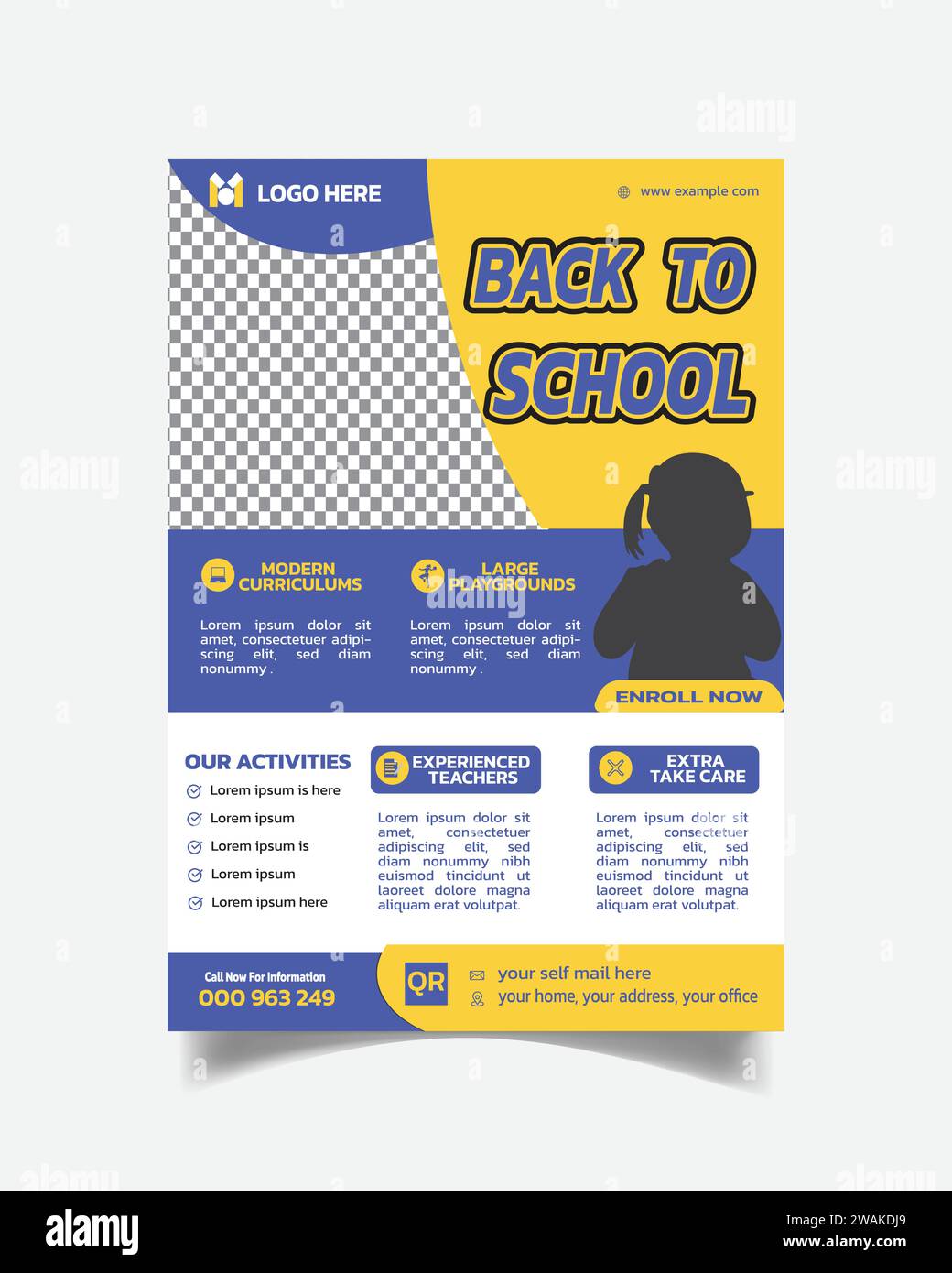 Baby Back to School Flyer and Trending Admission Leaflet or Home School ...
