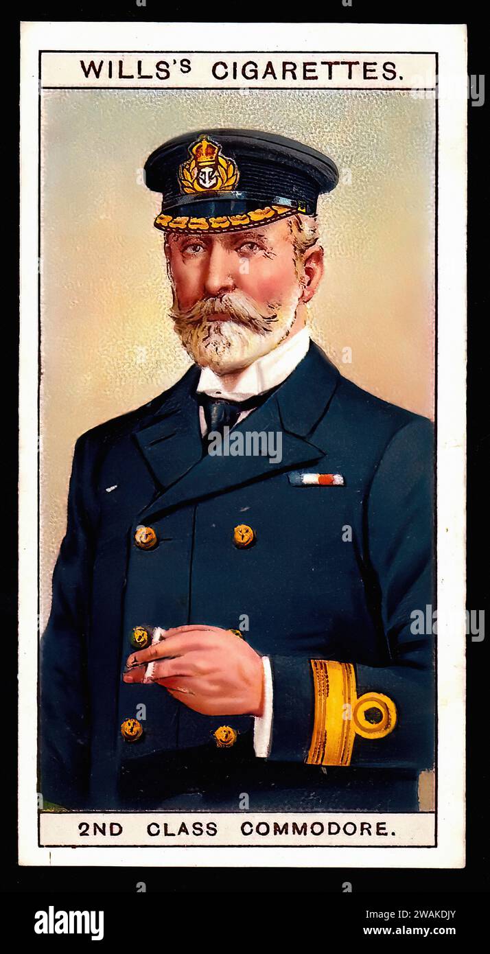 2nd Class Commodore 00001 - Vintage Cigarette Card Illustration Stock ...