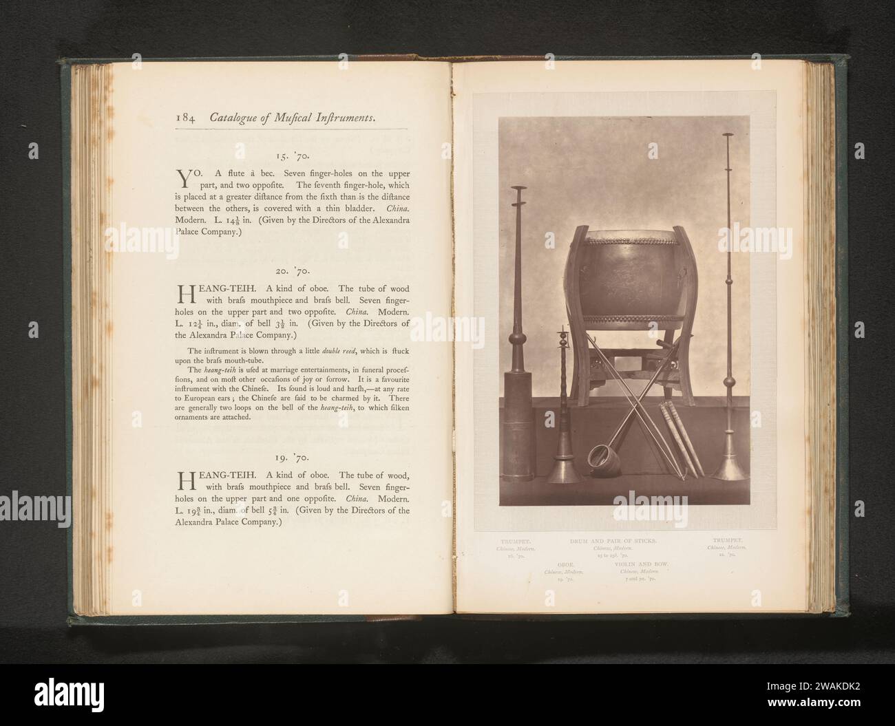 Setup of a drum, two trumpets, a oboe and a violin of the South ...