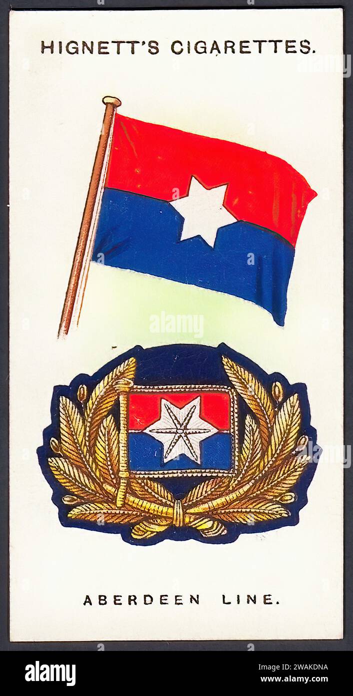 Aberdeen Line - Vintage Cigarette Card Illustration Stock Photo - Alamy