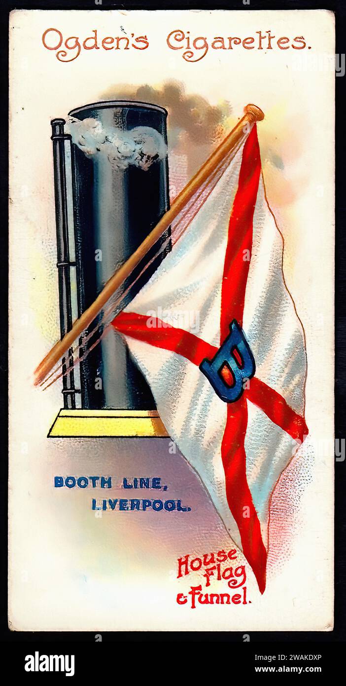 Booth Line - Vintage Cigarette Card Illustration Stock Photo - Alamy