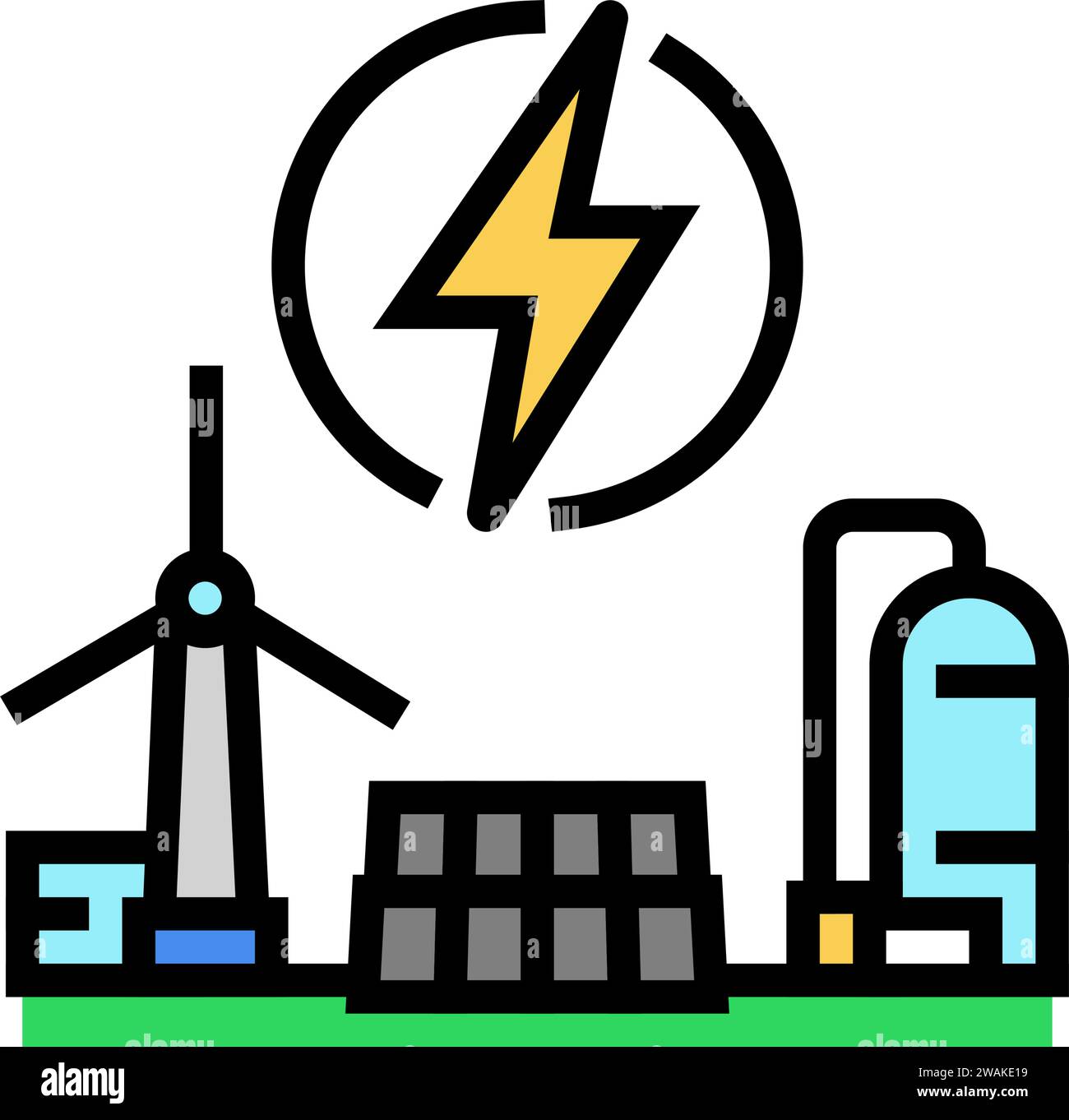 clean energy production carbon color icon vector illustration Stock ...
