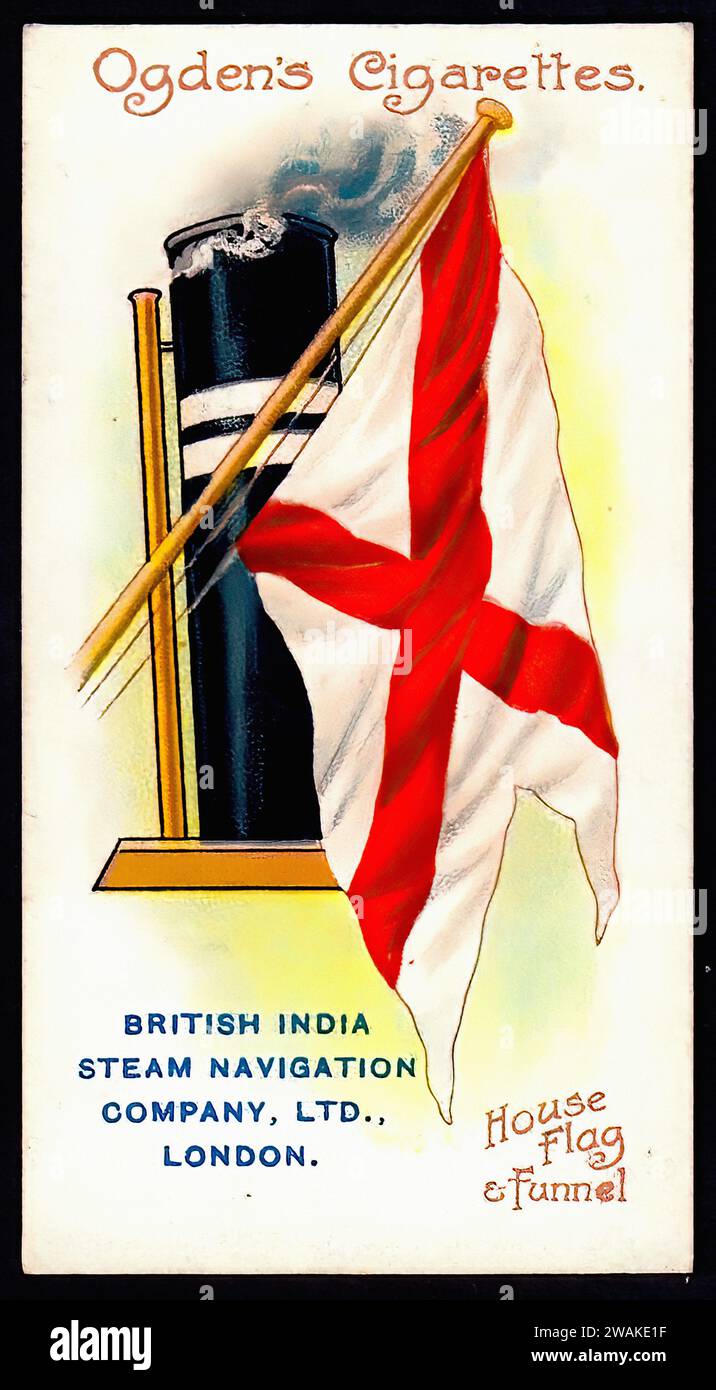 British India Steam Navigation - Vintage Cigarette Card Illustration ...