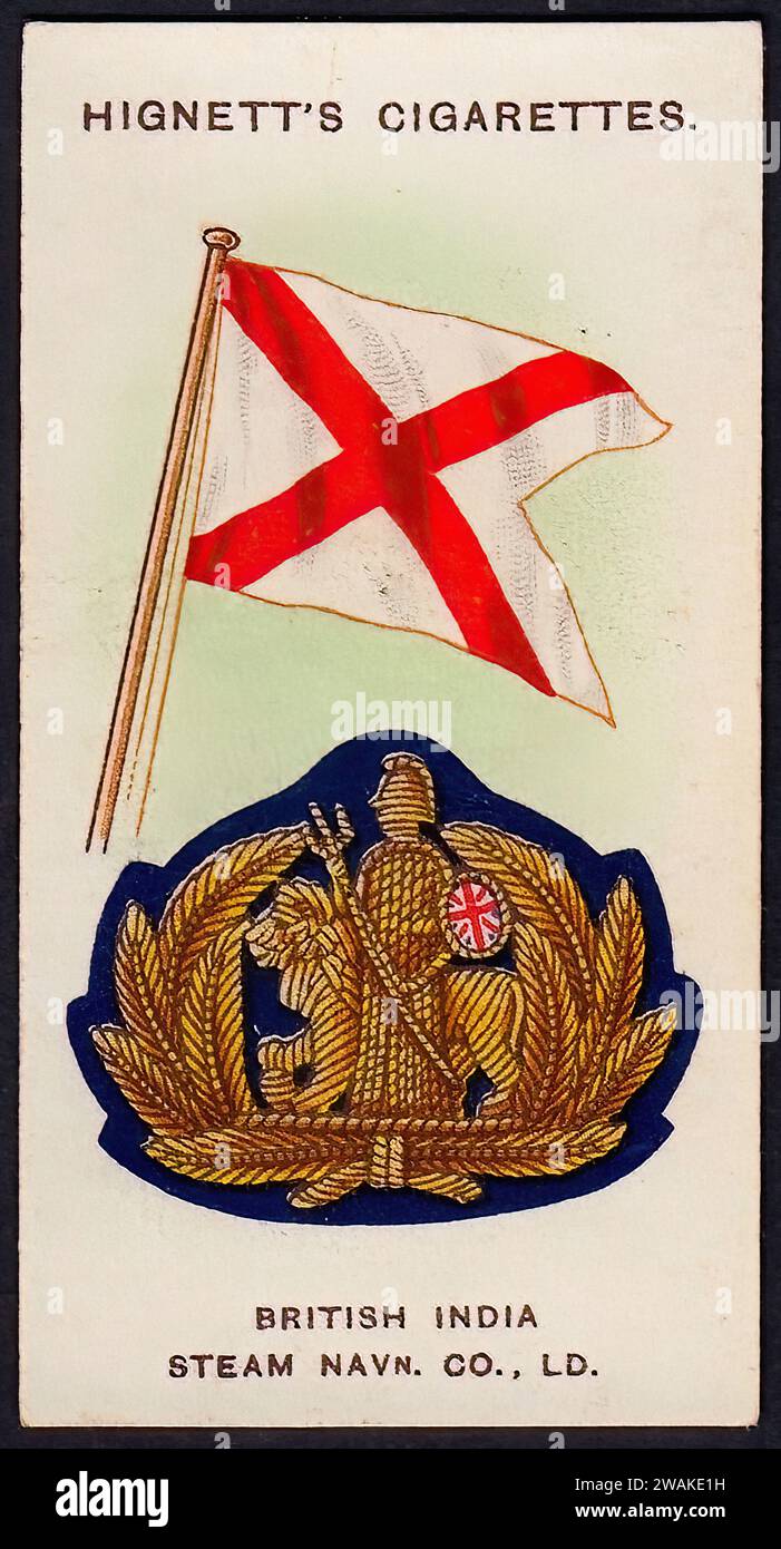 British India Steam Navigation Co - Vintage Cigarette Card Illustration ...