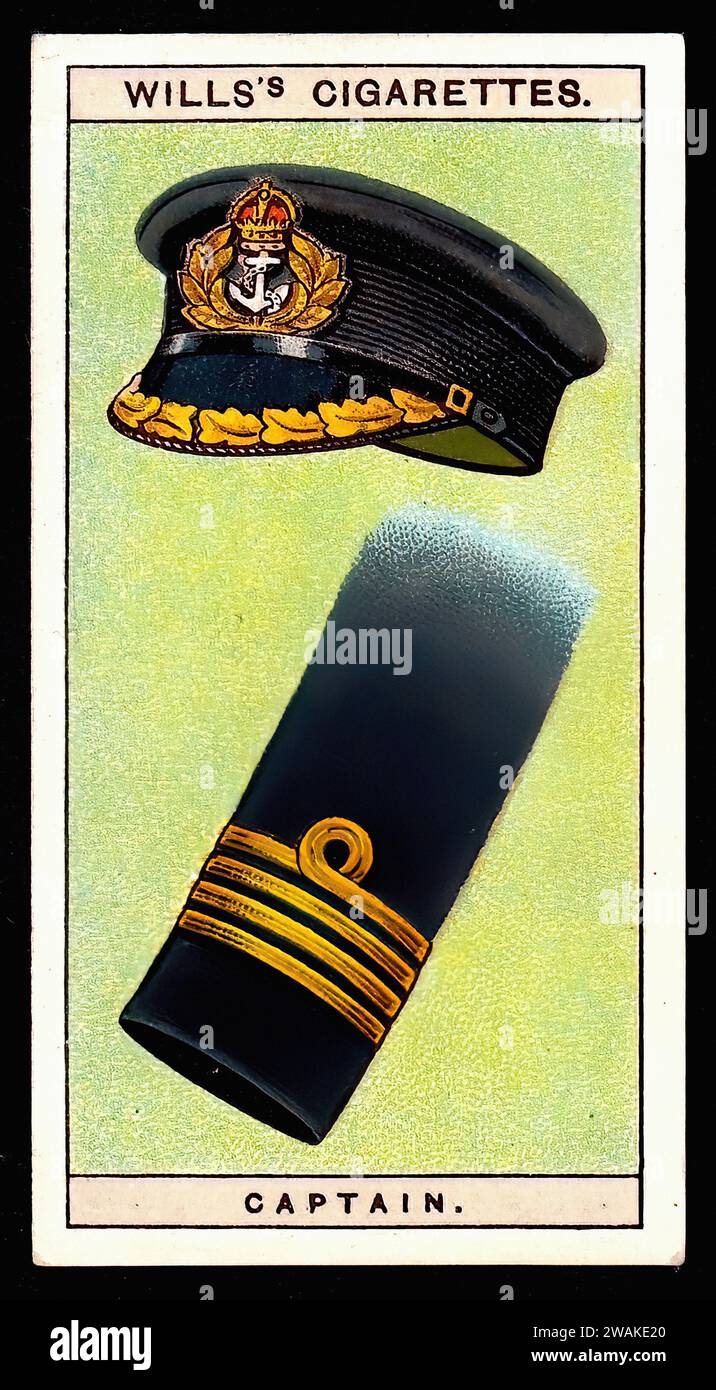 Captain - Vintage Cigarette Card Illustration Stock Photo - Alamy