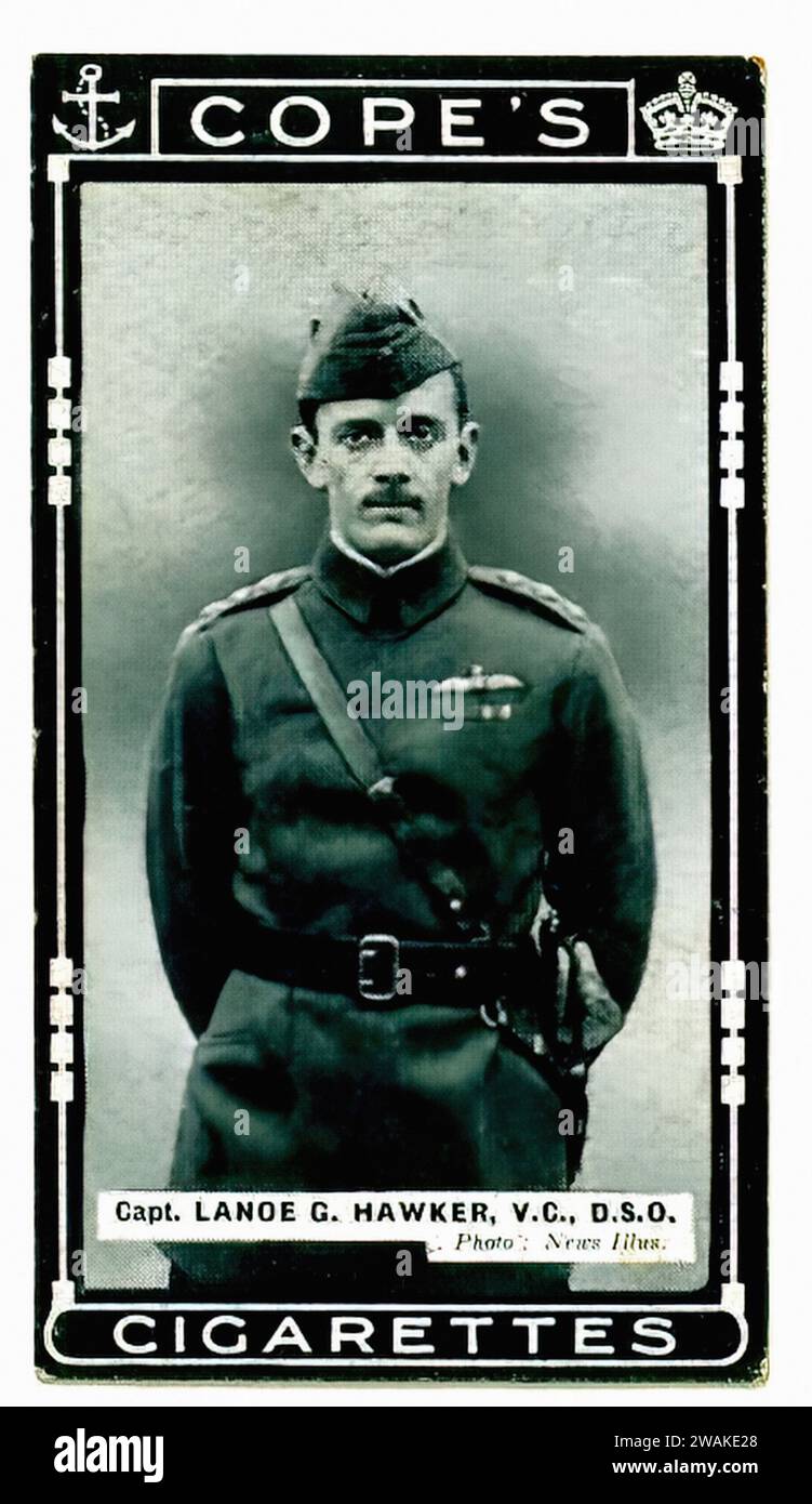 Captain Hawker VC - Vintage Cigarette Card Illustration Stock Photo - Alamy