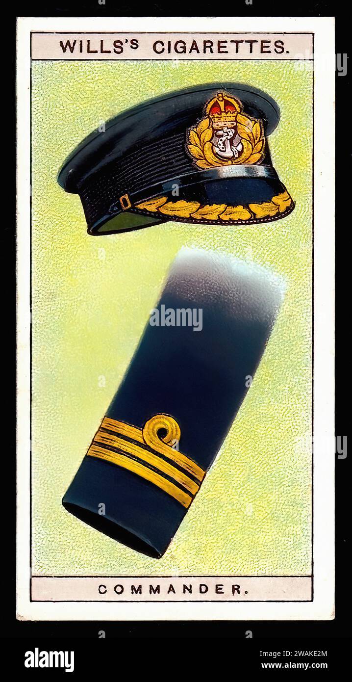 Commander - Vintage Cigarette Card Illustration Stock Photo - Alamy