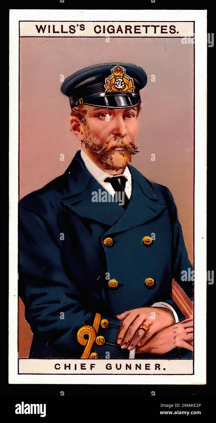 Chief Gunner 00001 - Vintage Cigarette Card Illustration Stock Photo ...