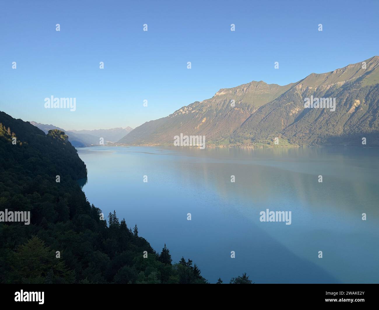 Lake Brienze from the Grandhotel, Geissbach in the early morning ...