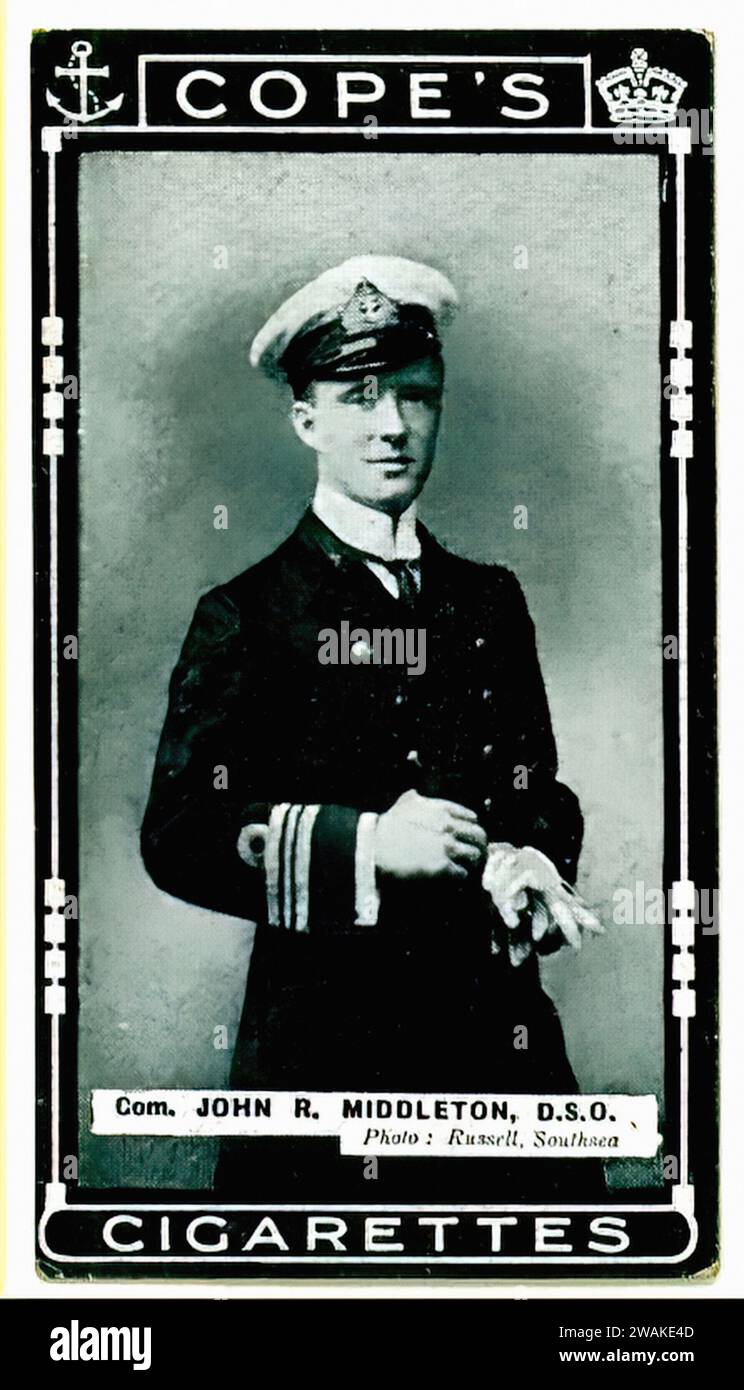 Commander Middleton D.S.O. - Vintage Cigarette Card Illustration Stock ...