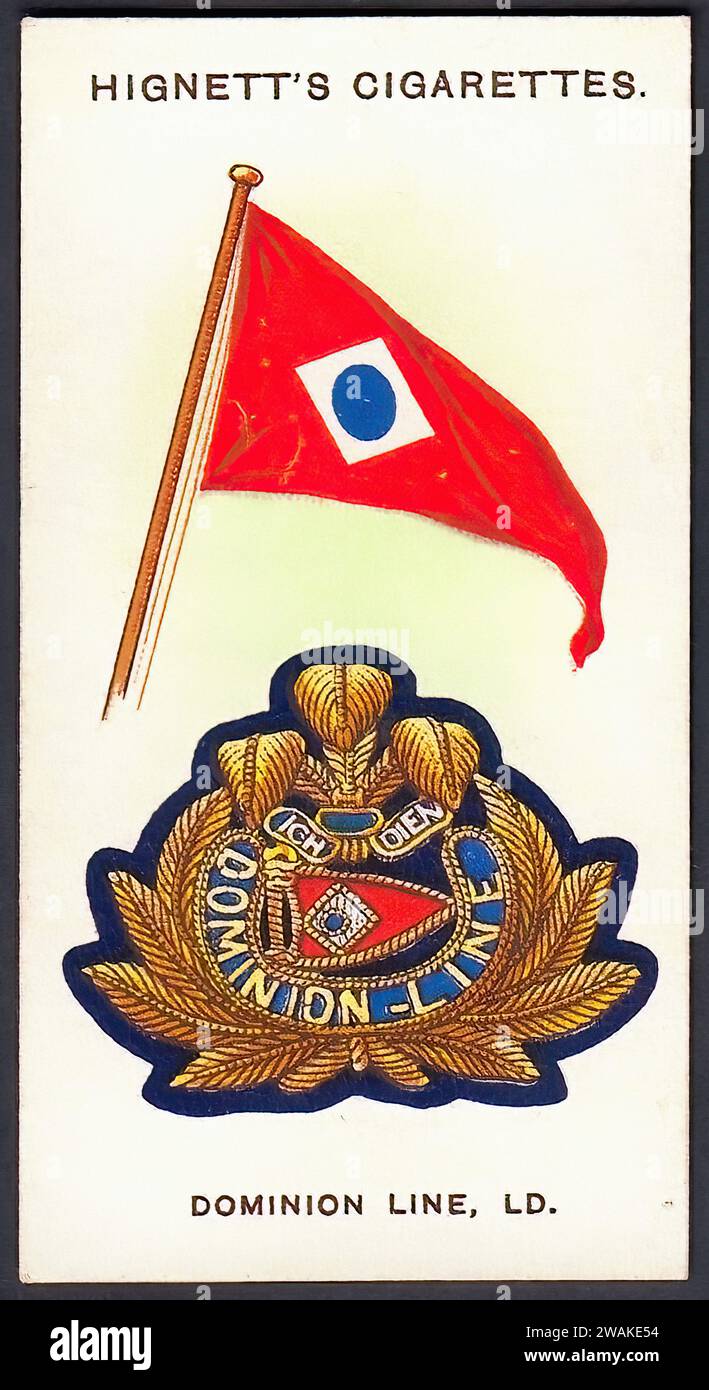 Dominion Line - Vintage Cigarette Card Illustration Stock Photo - Alamy