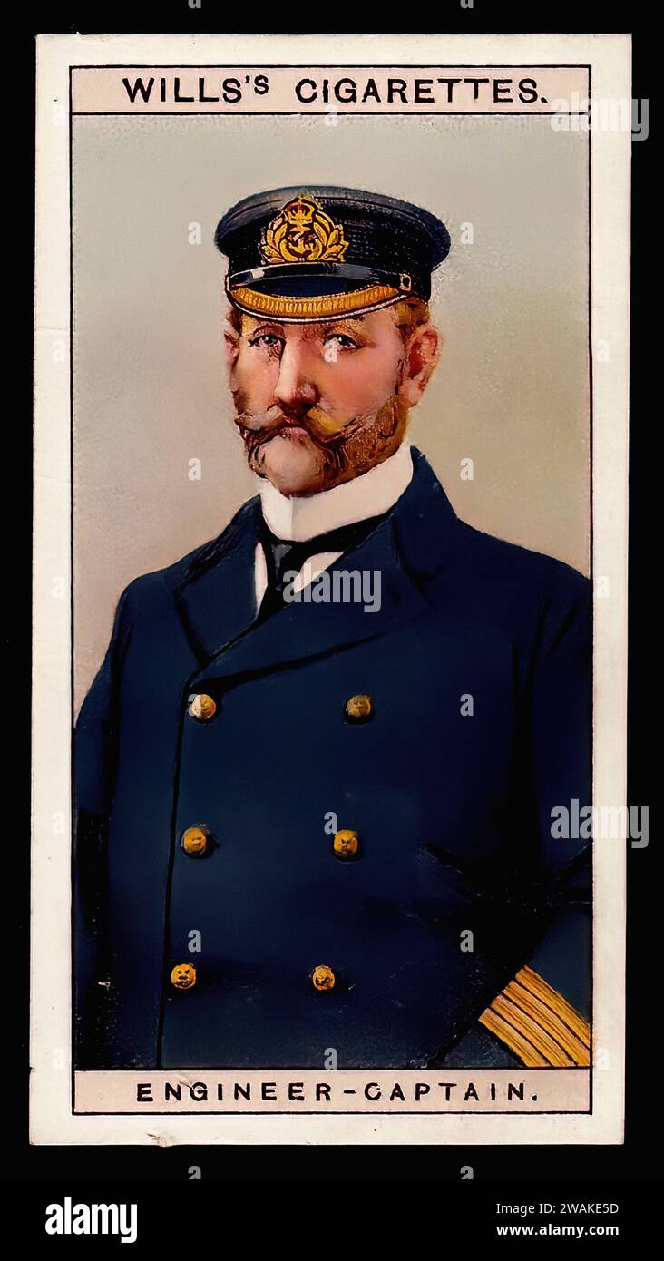 Engineer-Captain - Vintage Cigarette Card Illustration Stock Photo - Alamy