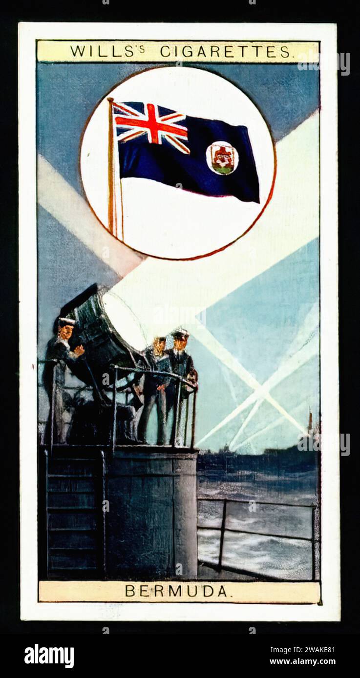 Flag of Bermuda - Vintage Cigarette Card Illustration Stock Photo - Alamy