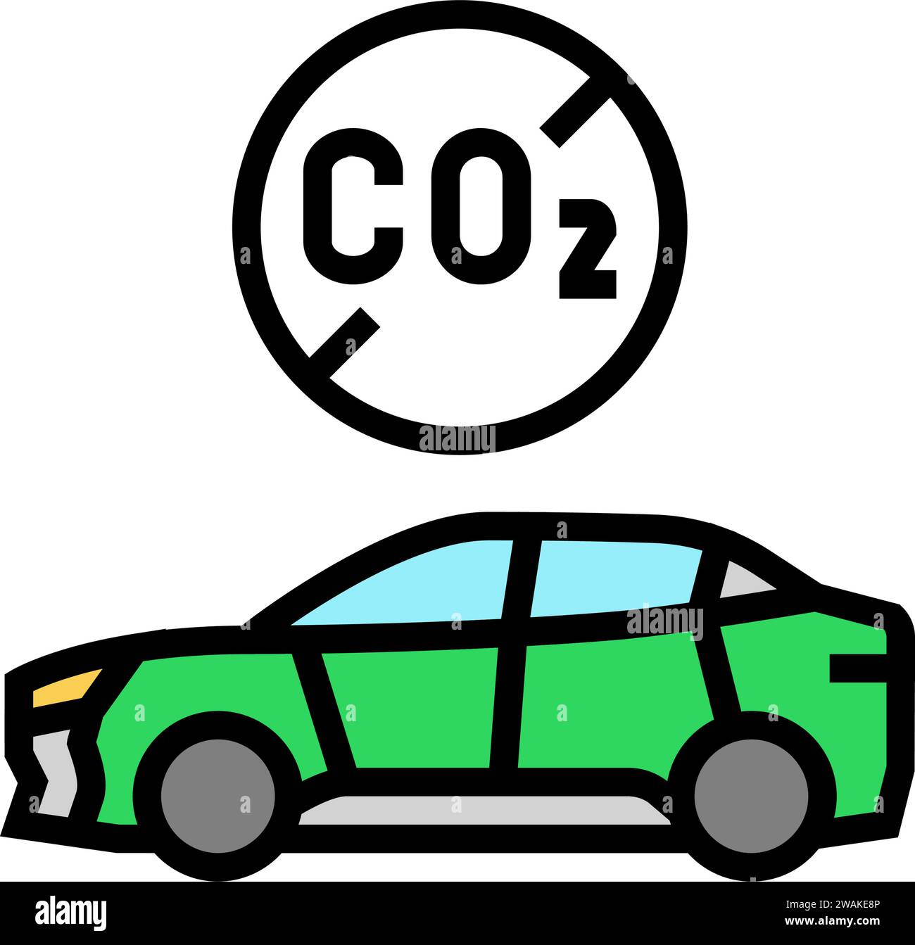 emission free car carbon color icon vector illustration Stock Vector ...