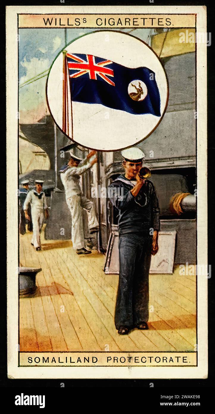 Flag of Somaliland Protectorate - Vintage Cigarette Card Illustration ...