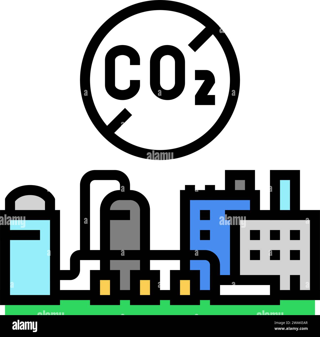 emission free plant carbon color icon vector illustration Stock Vector ...