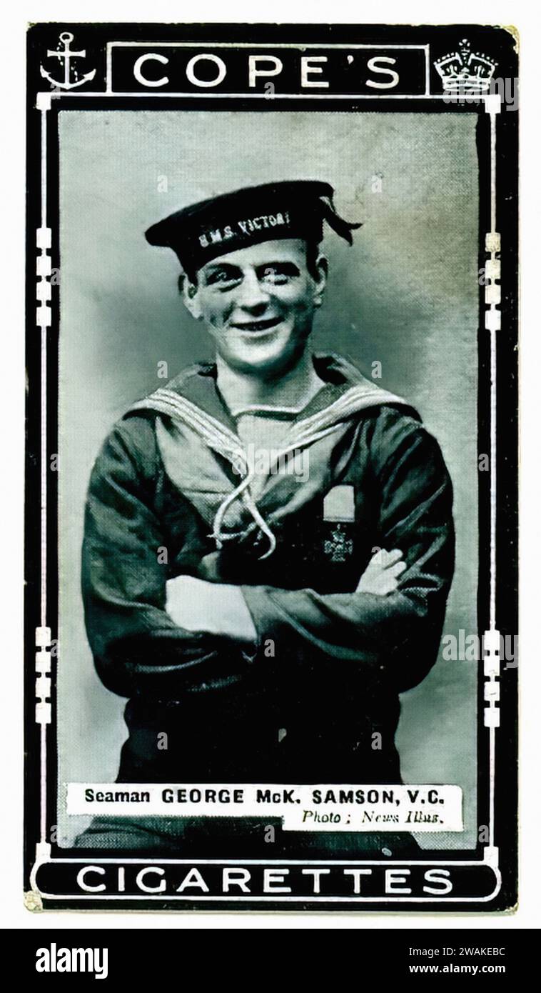 George McKenzie Samson VC - Vintage Cigarette Card Illustration Stock ...