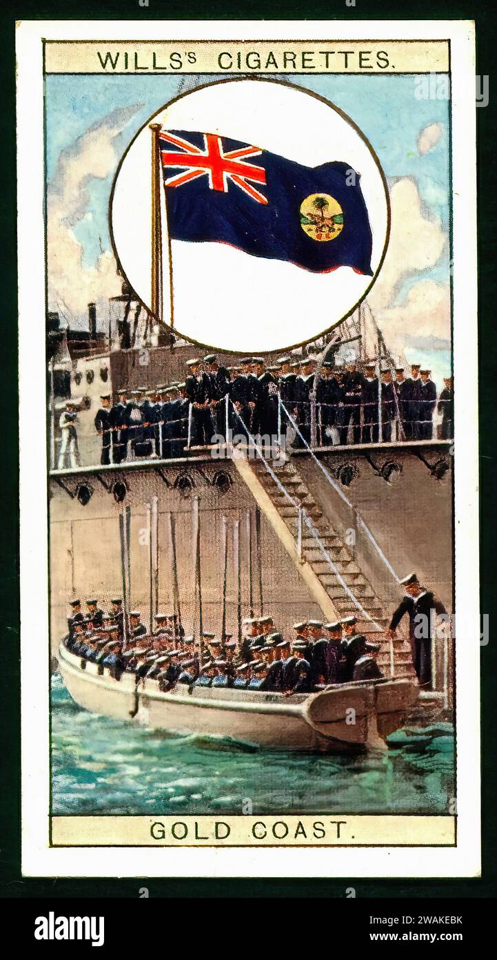 Flag of the Gold Coast - Vintage Cigarette Card Illustration Stock ...