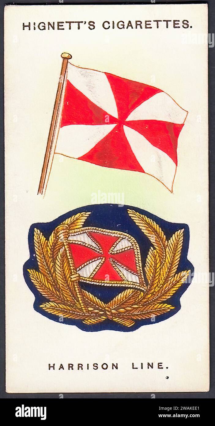 Harrison Line - Vintage Cigarette Card Illustration Stock Photo - Alamy