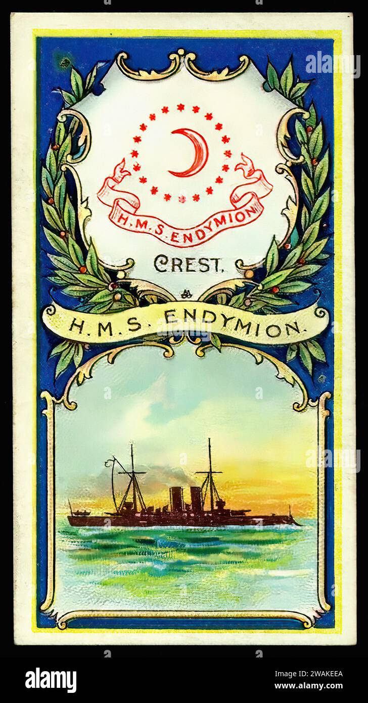 HMS Endymion - Vintage Cigarette Card Illustration Stock Photo - Alamy