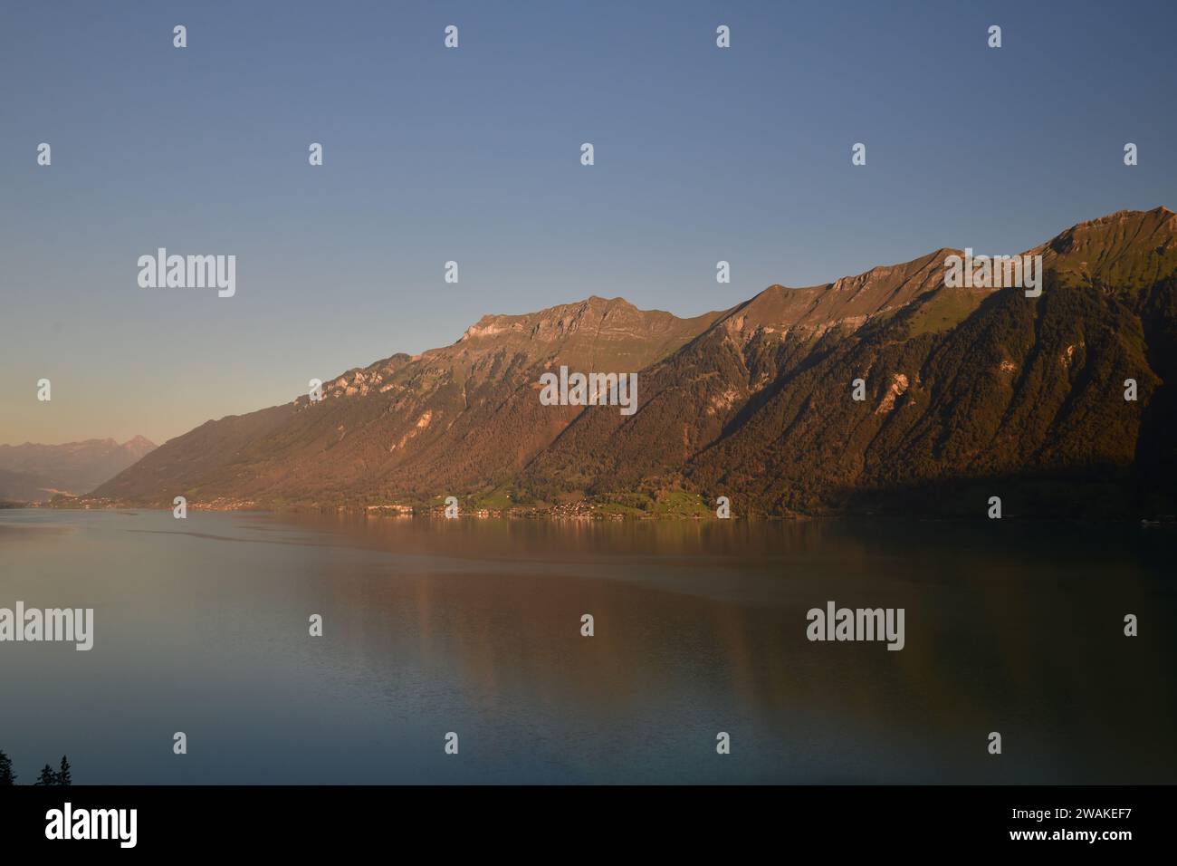 Lake Brienze from the Grandhotel, Geissbach in the early morning ...