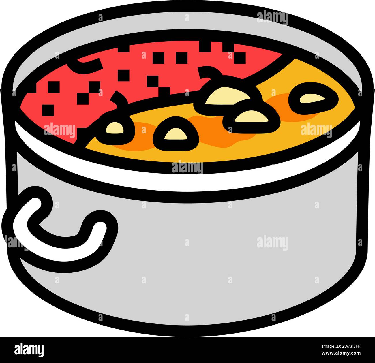 hot pot chinese cuisine color icon vector illustration Stock Vector ...