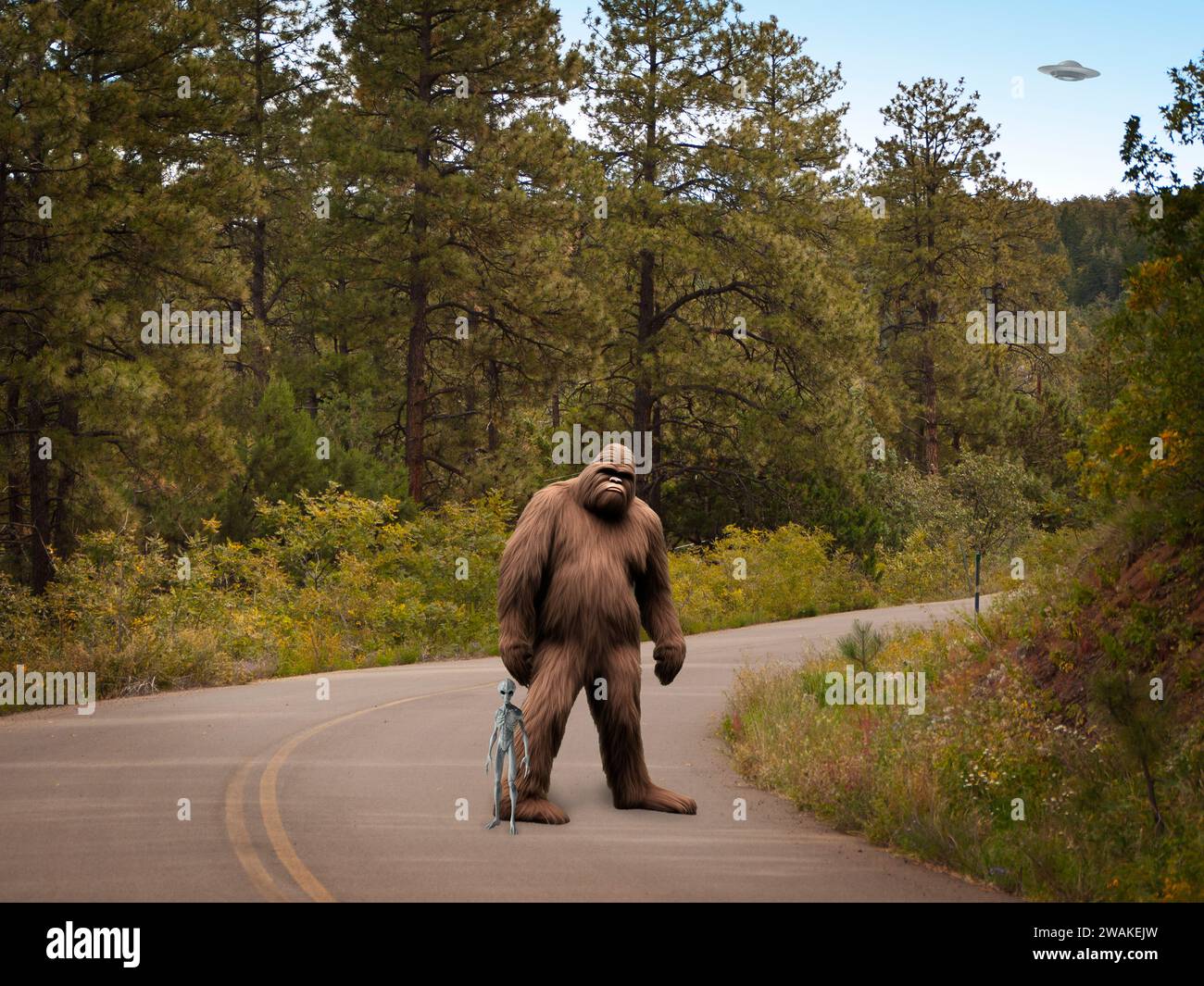 Bigfoot & Space Alien Stock Photo - Alamy