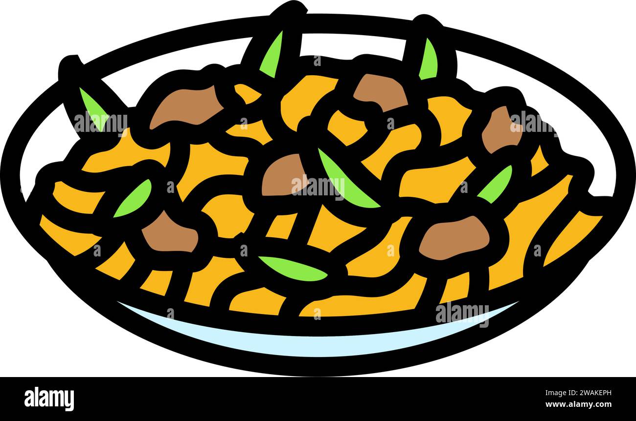 chow mein chinese cuisine color icon vector illustration Stock Vector ...