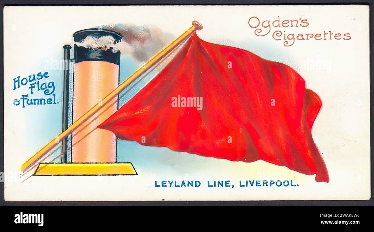 Leyland Line, Liverpool - Vintage Cigarette Card Illustration Stock ...