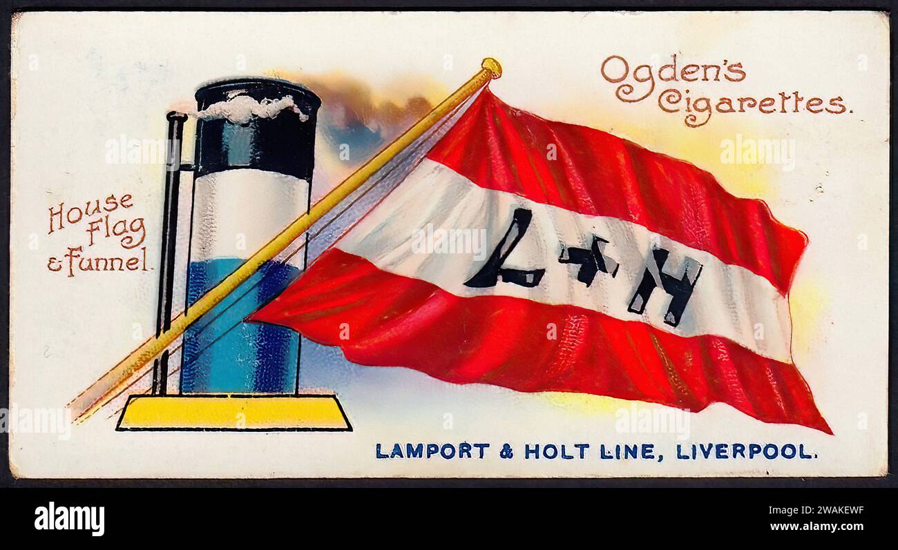 Lamport & Holt Line 00001 - Vintage Cigarette Card Illustration Stock ...