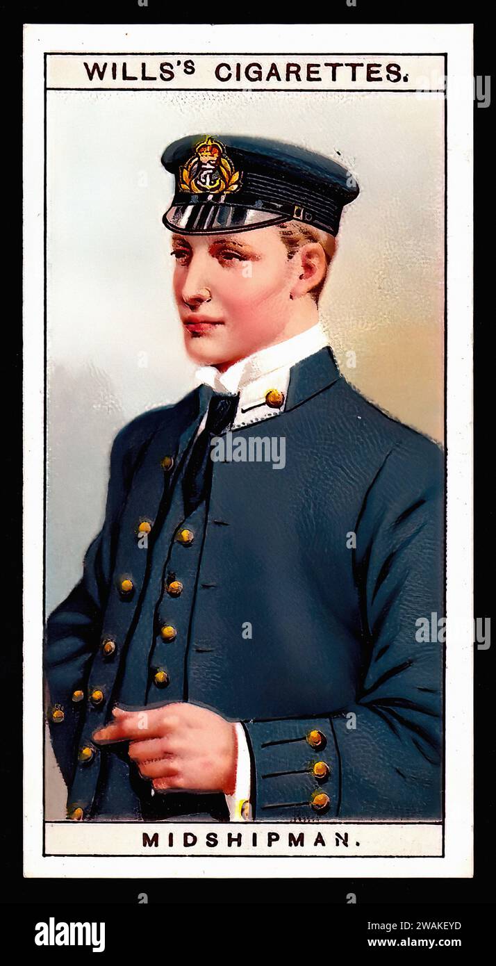 Midshipman - Vintage Cigarette Card Illustration Stock Photo - Alamy