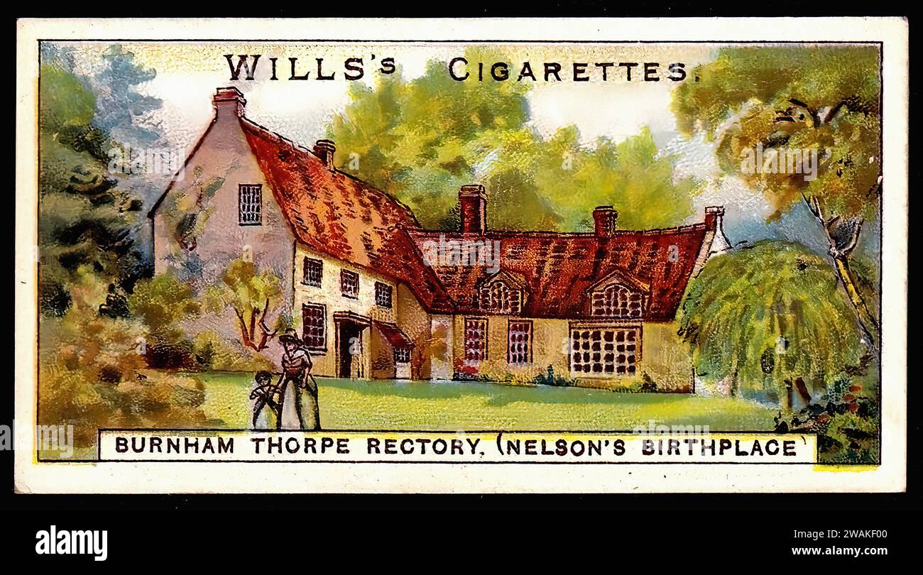 Nelson's Birthplace - Vintage Cigarette Card Illustration Stock Photo ...